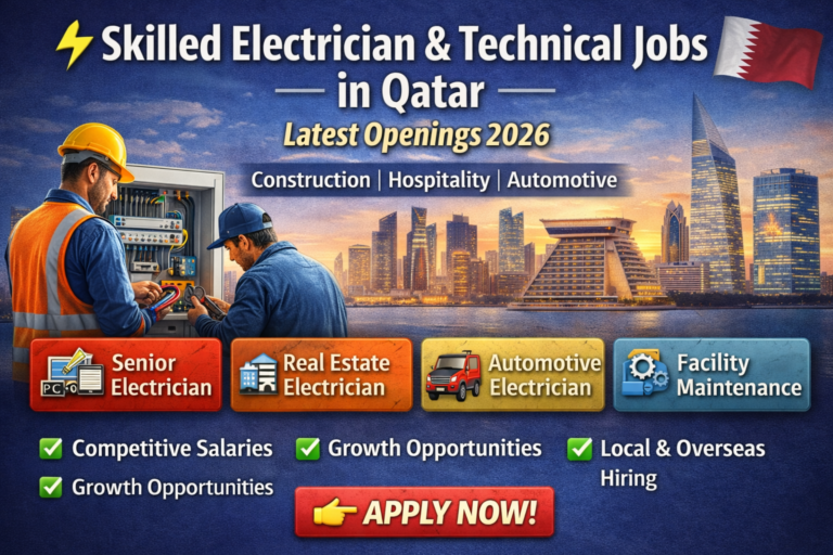 ⚡ Skilled Electrician & Technical Jobs in Qatar – Latest Openings 2026 ...